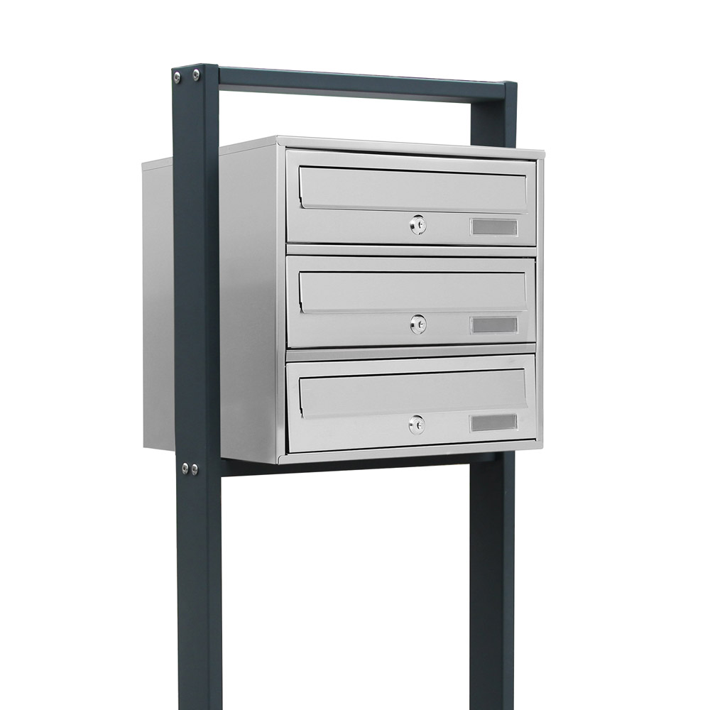 BITUXX Edelstahl Stand-Briefkastenanlage Postkasten Letterbox Doppelt u ...